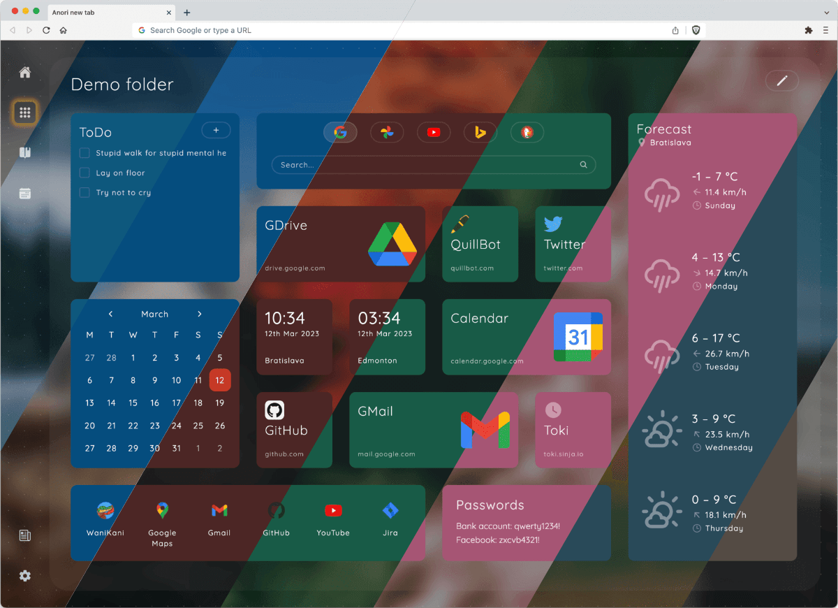 More flexible Infinity New Tab alternative